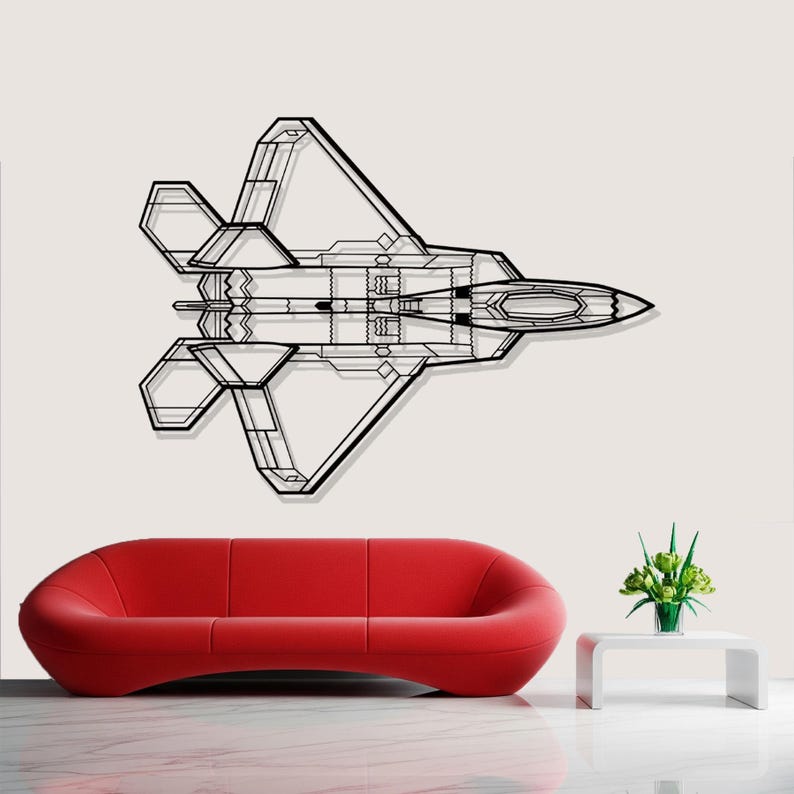 Lockheed Martin F 22 Raptor Airplane Metal Wall Art, Airplane ...