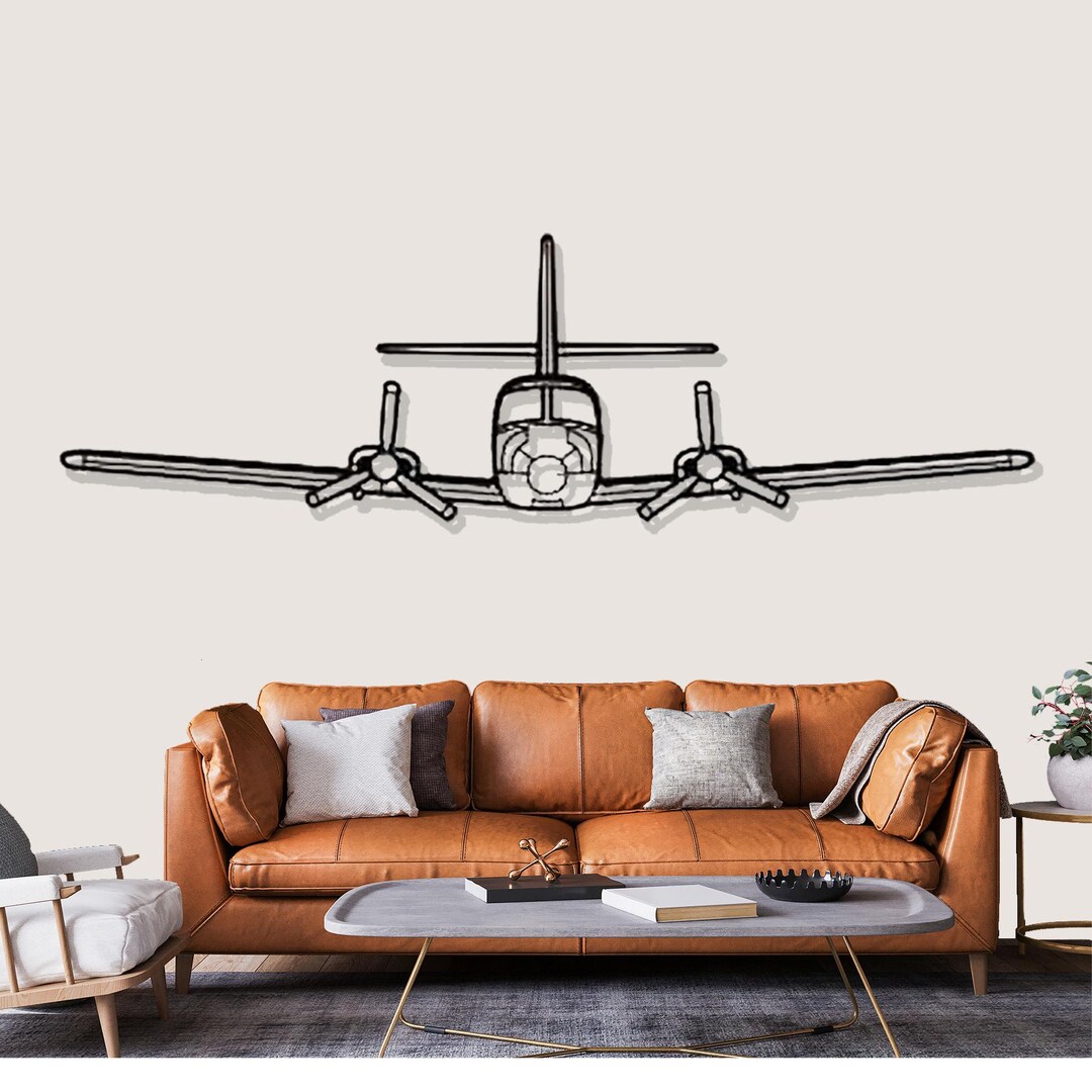 Cessna T303 Crusader Airplane Metal Wall Art, Airplane Silhouette Wall ...