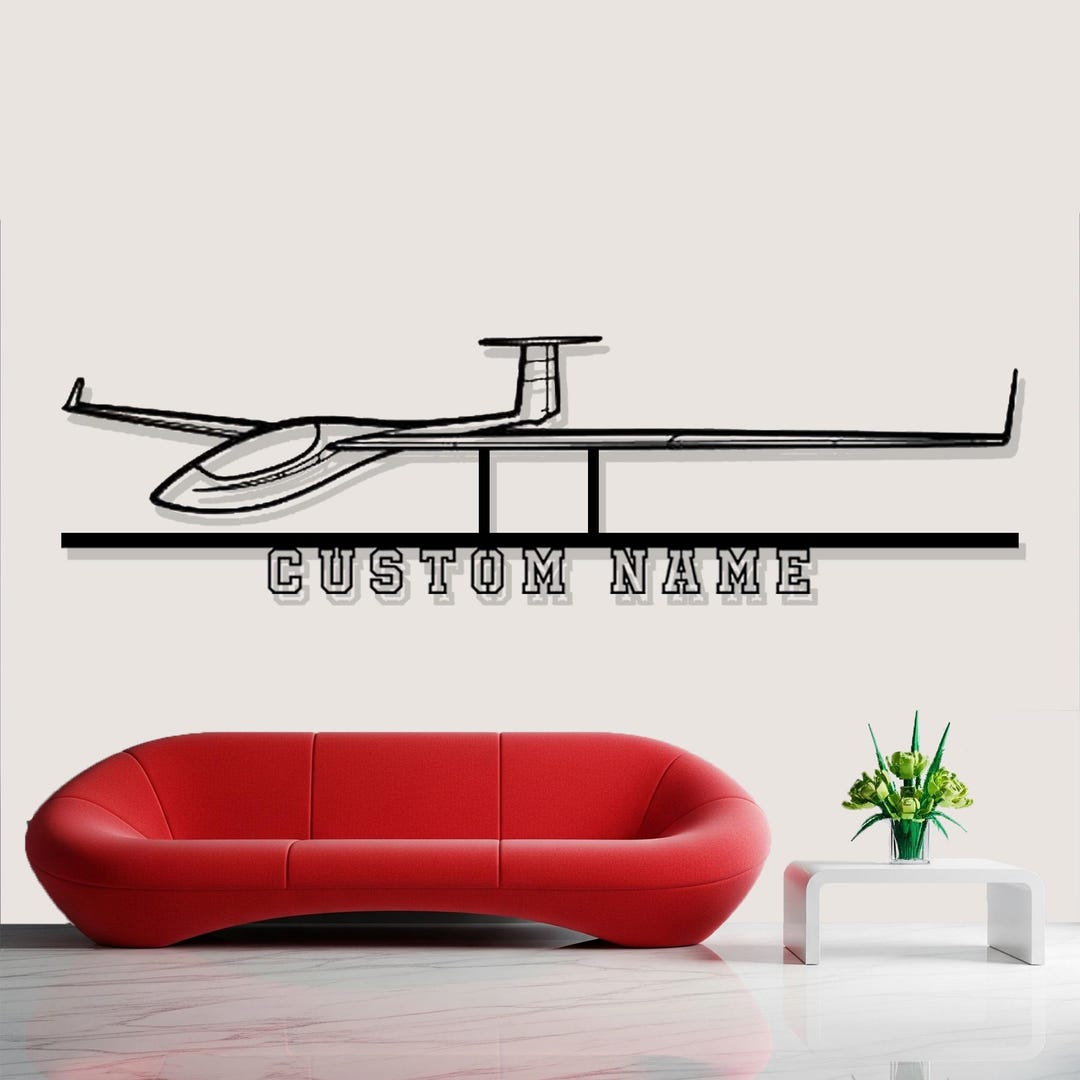 Schleicher ASW 27 Airplane Silhouette Metal Wall Art, Custom Metal Wall ...