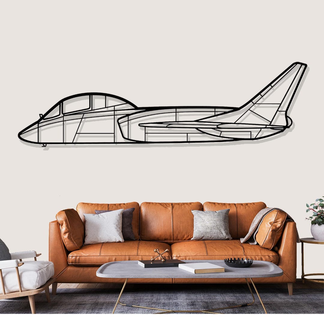 Vought F7U 3 Cutlass Airplane Metal Wall Art, Airplane Silhouette Wall ...