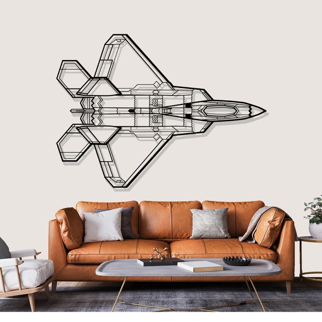 Lockheed Martin F 22 Raptor Airplane Metal Wall Art, Airplane ...