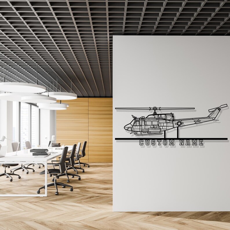 Bell UH 1N Huey Helicopter Silhouette Metal Wall Art, Custom Metal Wall ...