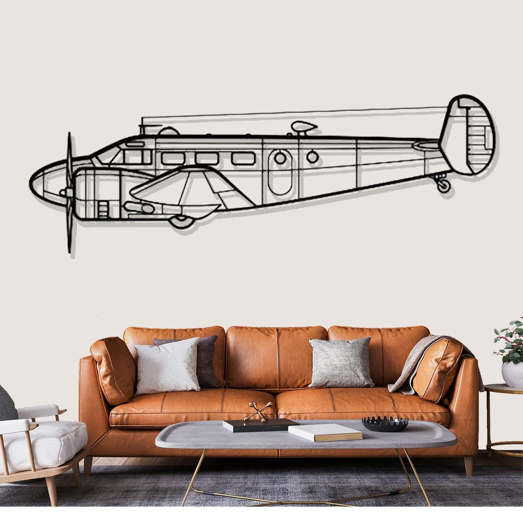 Beechcraft Model 18 Expeditor 3NM Airplane Metal Wall Art, Airplane ...
