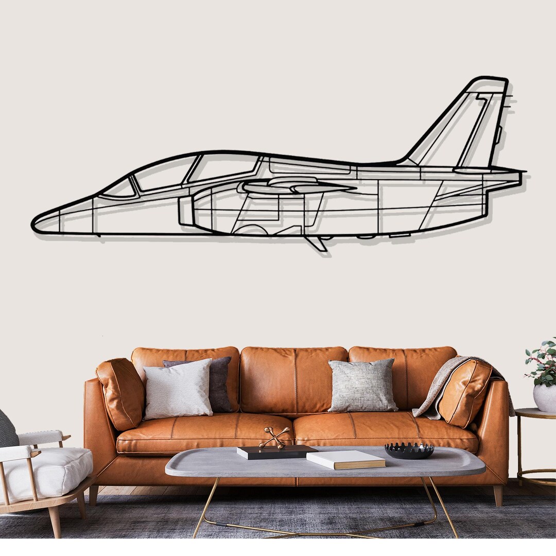 SIAI Marchetti S 211 Airplane Metal Wall Art, Airplane Silhouette Wall ...