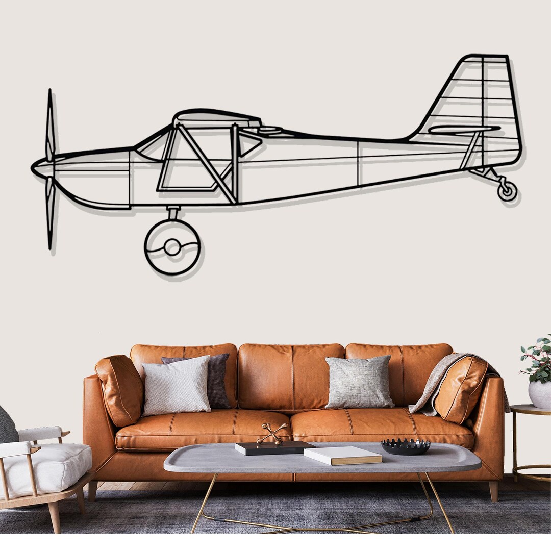 Kitfox 5 Airplane Metal Wall Art, Airplane Silhouette Wall Decor ...