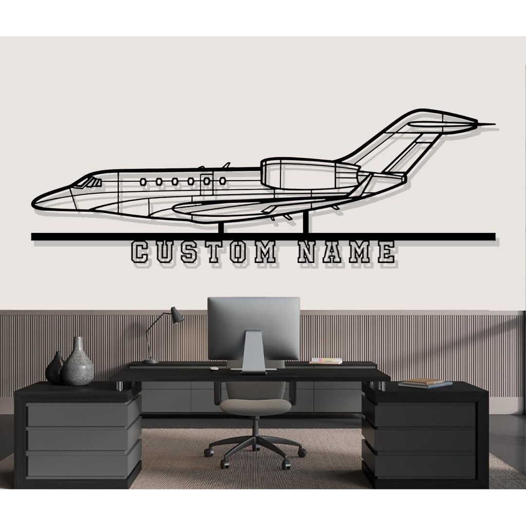 Cessna Citation X Airplane Silhouette Metal Wall Art, Custom Metal Wall ...