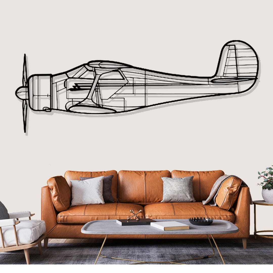 Beechcraft Model D17 Staggerwing Airplane Metal Wall Art, Airplane ...