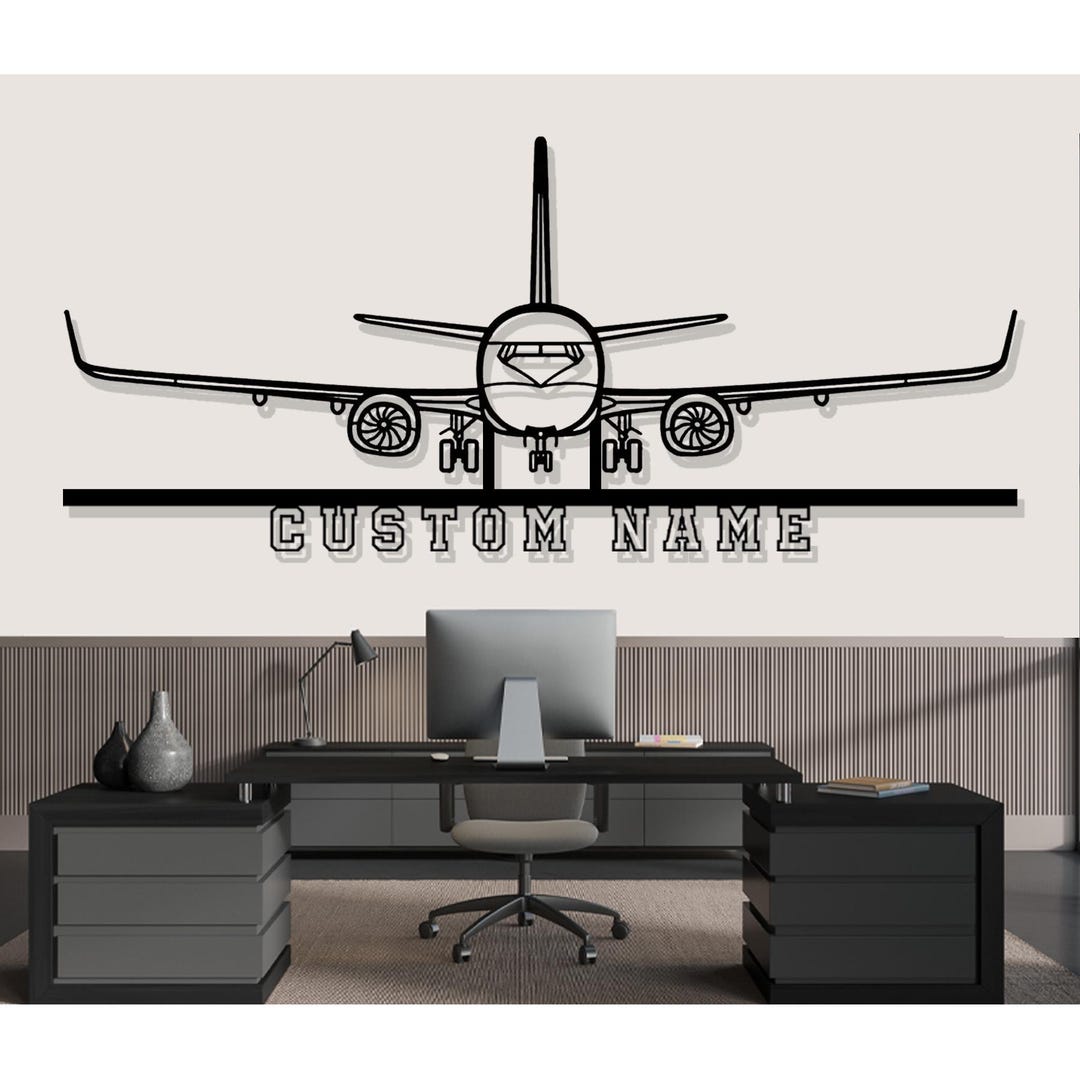 Boeing 737 800NG Airplane Silhouette Metal Wall Art, Custom Metal Wall ...