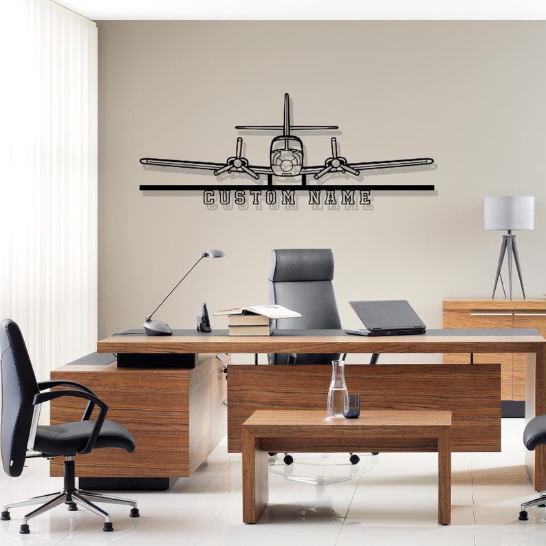 Cessna T303 Crusader Airplane Silhouette Metal Wall Art, Custom Metal ...