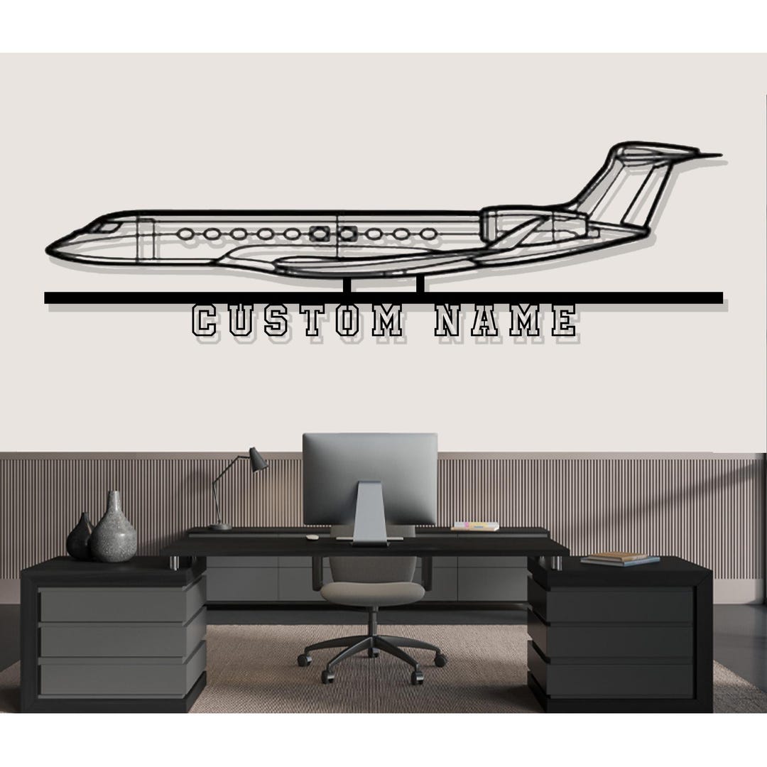 Gulfstream G700 Airplane Silhouette Metal Wall Art, Custom Metal Wall ...
