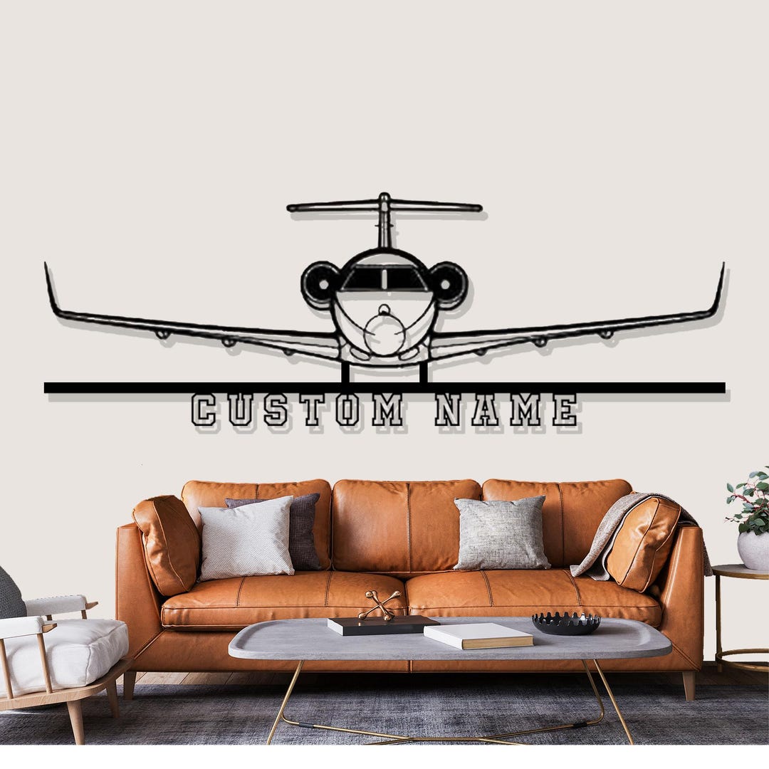 Embraer Praetor 500 Airplane Silhouette Metal Wall Art,custom Metal ...