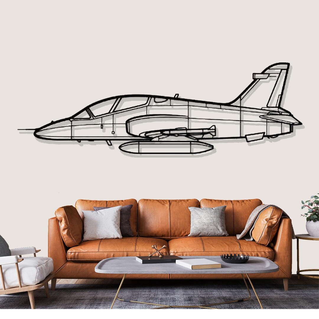 Hawk 100 Airplane Metal Wall Art, Airplane Silhouette Wall Decor ...