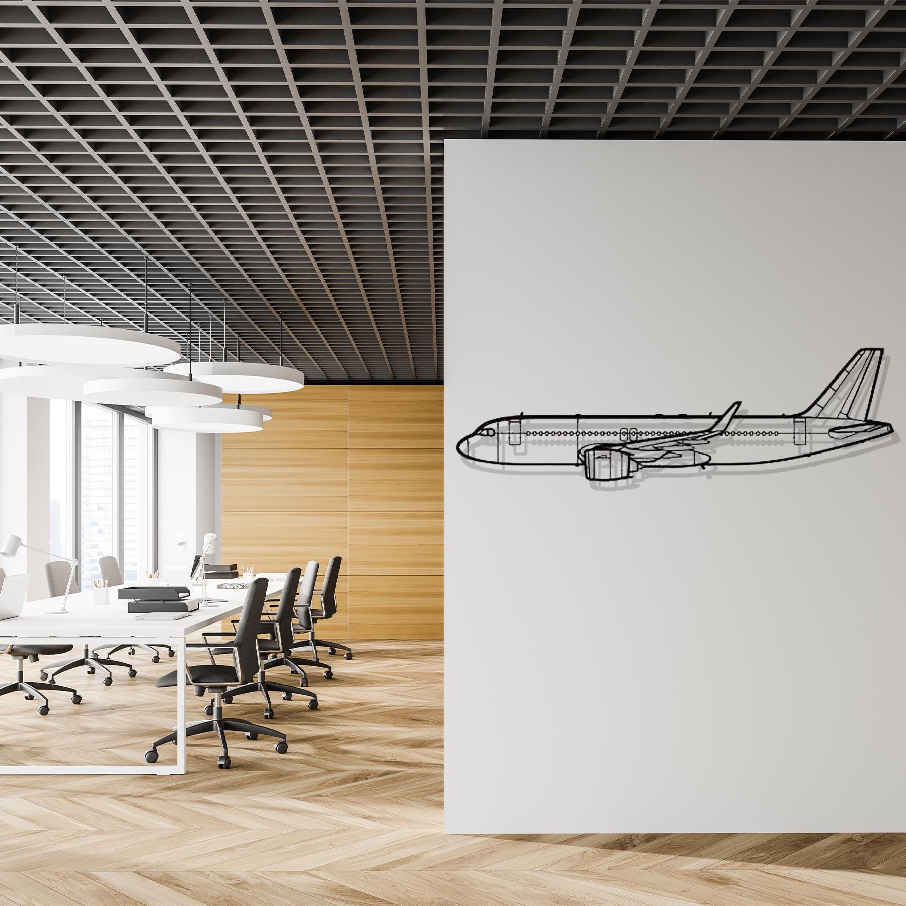 Airbus A320neo Airplane Metal Wall Art, Airplane Silhouette Wall Decor ...