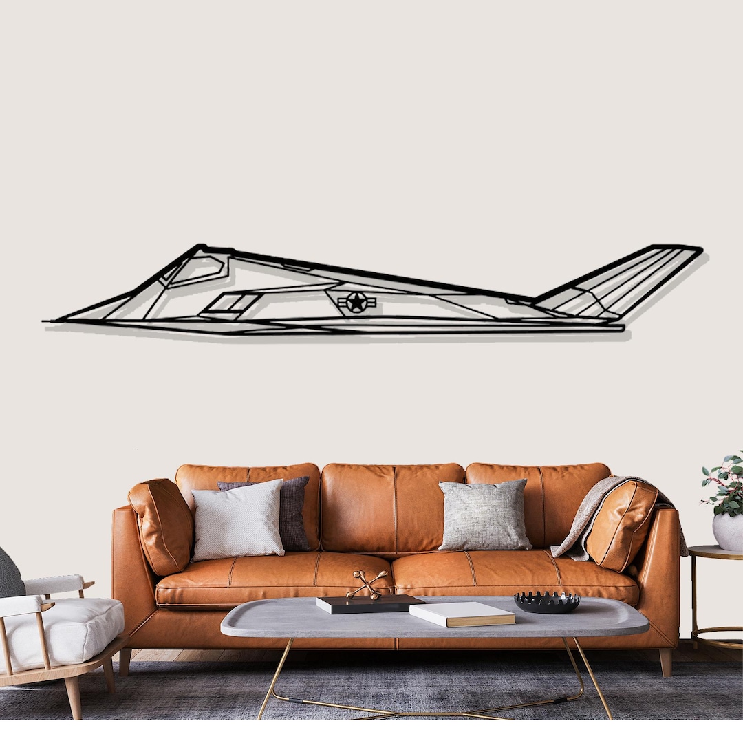 F 117 Nighthawk Airplane Metal Wall Art, Airplane Silhouette Wall Decor ...