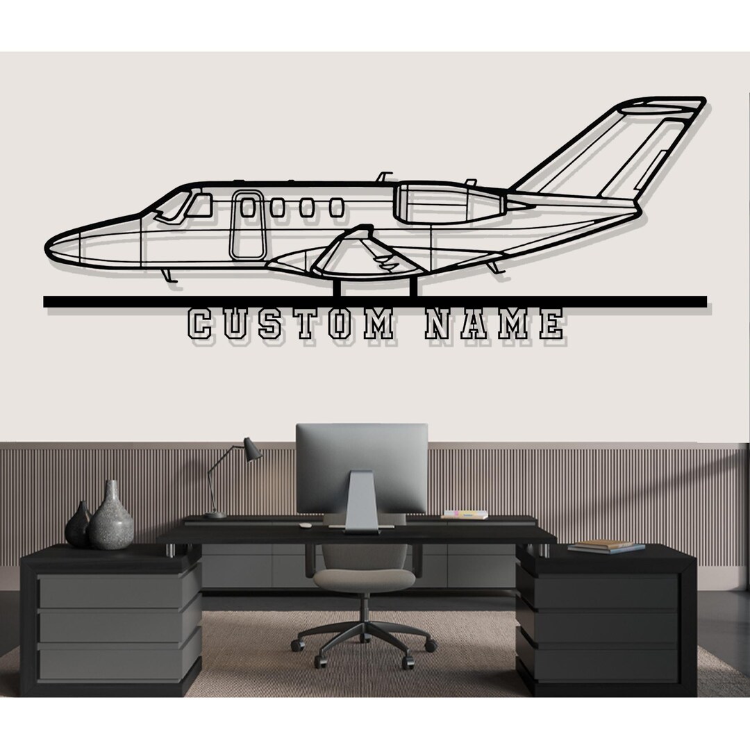 Cessna Citation M2 Airplane Silhouette Metal Wall Art, Custom Metal ...
