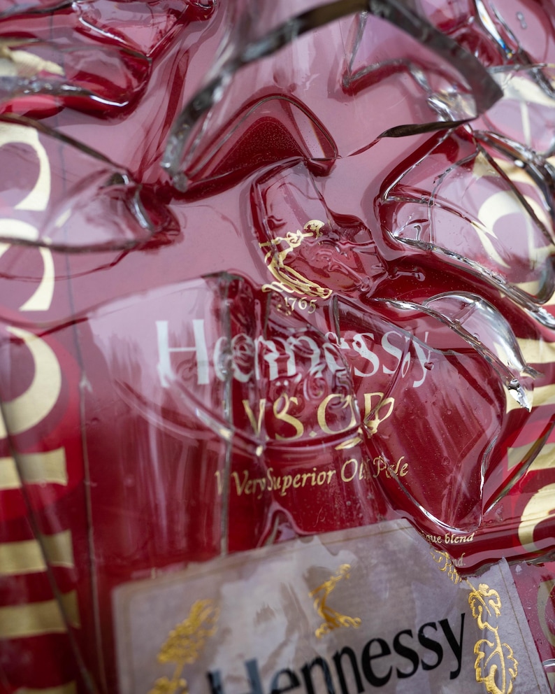 Hennessy V.S.O.P Bottle Art – Shattered Glass With Red Background in ...