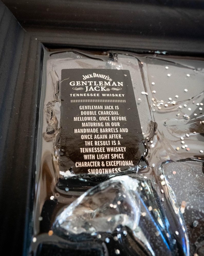 Jack Daniel’s Gentleman – Shattered Bottle Art in Black Frame - Etsy