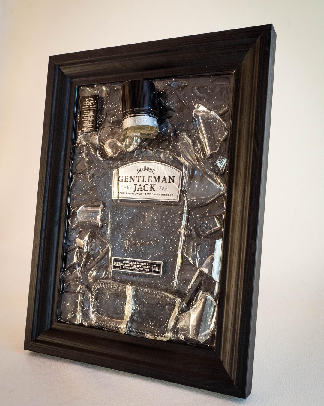 Jack Daniel’s Gentleman – Shattered Bottle Art in Black Frame - Etsy