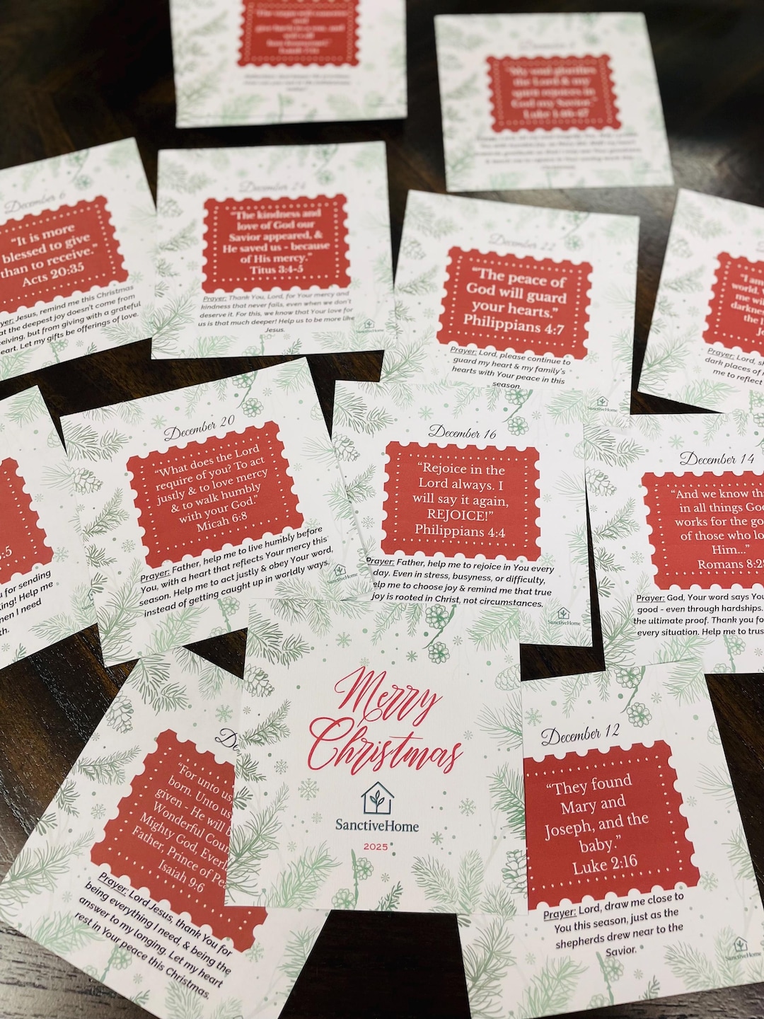 Christian Advent Calendar Scripture Cards: 25 Days of Christmas (PDF ...