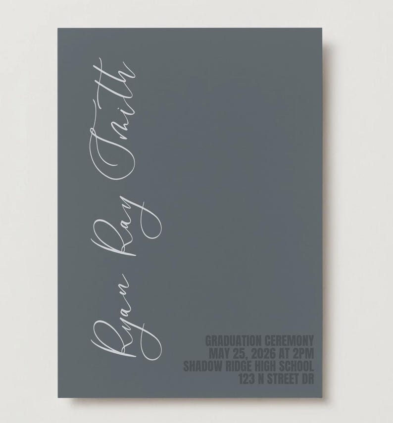 Graduation Announcement 2026 - Navy Graduation (double-sided) - Etsy UK