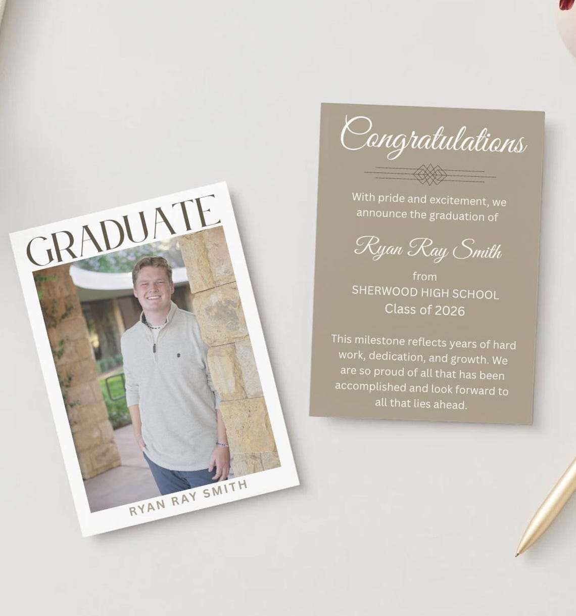 Graduation Announcement 2026 (double-sided) - Etsy Canada
