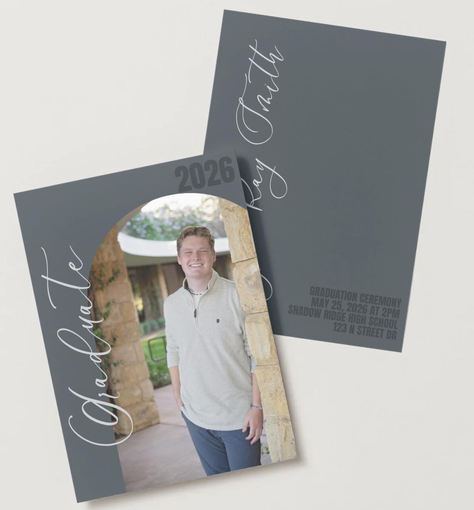 Graduation Announcement 2026 - Navy Graduation (double-sided) - Etsy UK