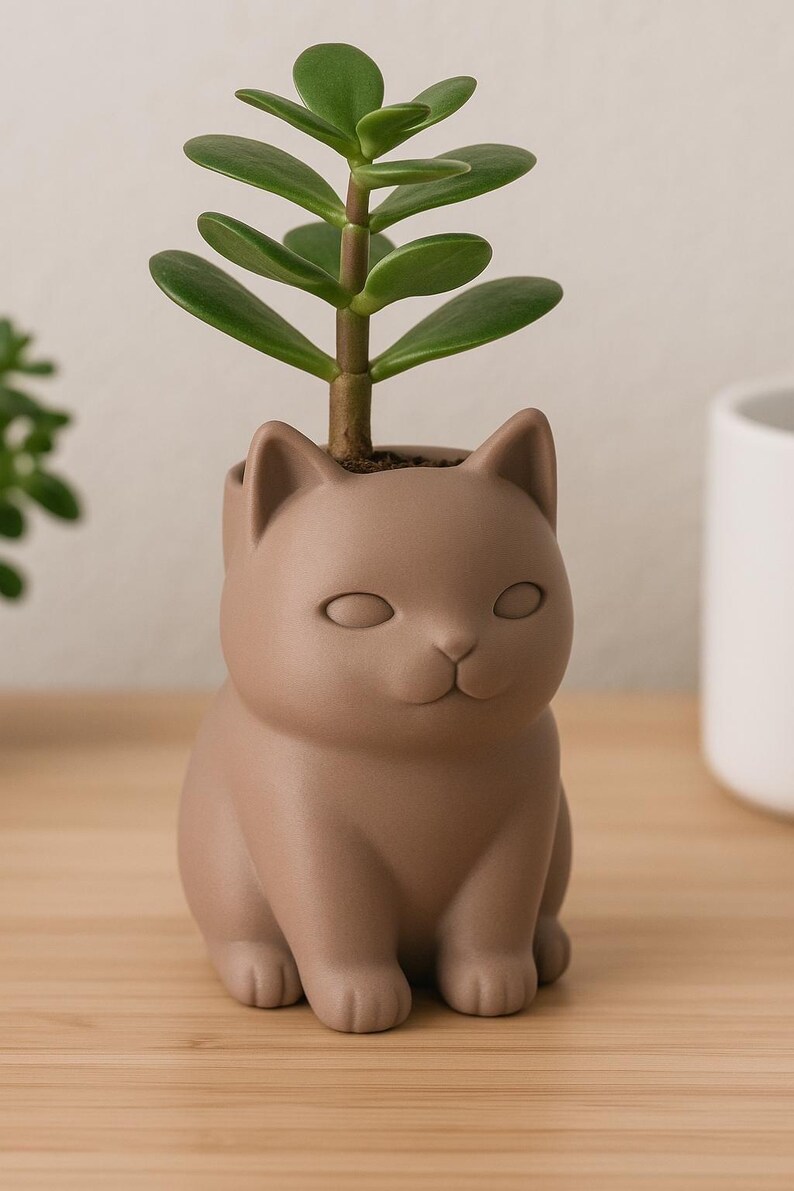 Cute Cat Planter - Pot 3D Printed - Etsy