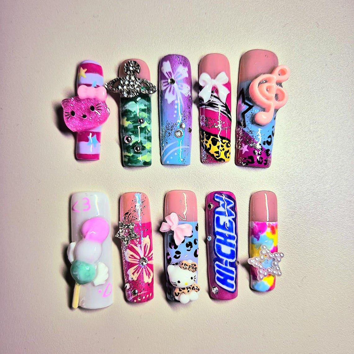 Handmade Gyaru Press-on Nails: Tokyo Kawaii Maximalism - Etsy
