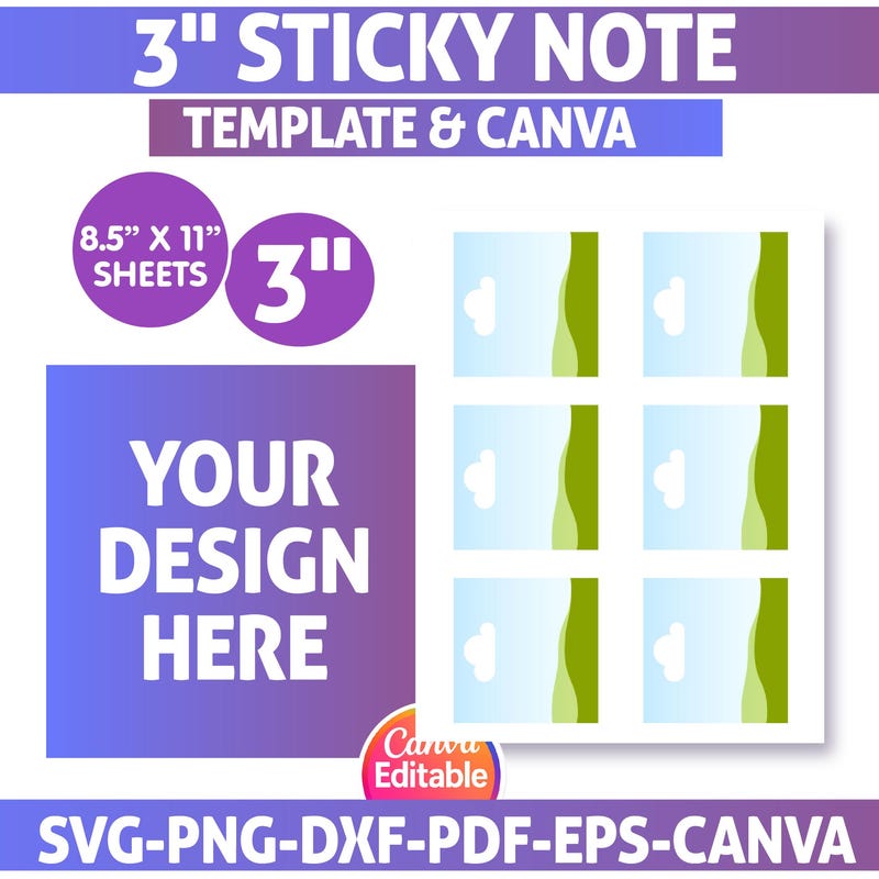 Sticky Note Template - Etsy