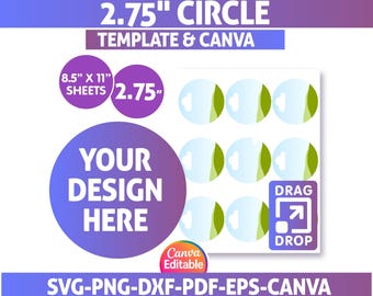 Circle Template Bundle, Canva Circle Template, Multipurpose Labels ...