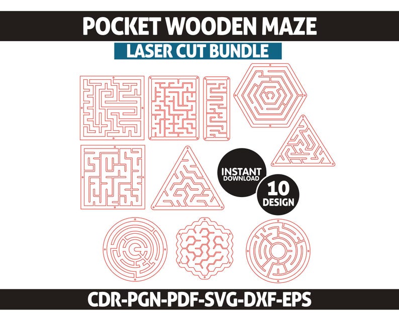 Pocket Wooden Maze Laser Cut Files, 3d Labyrinth Maze Toys, Wooden ...
