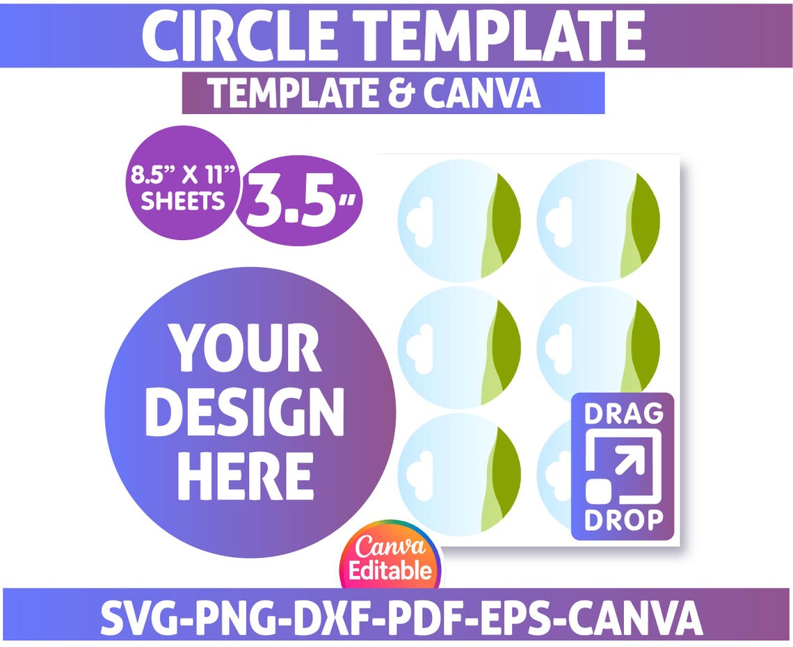 Canva-editable 3.5″ Circle Template, Circle Template, Multipurpose ...