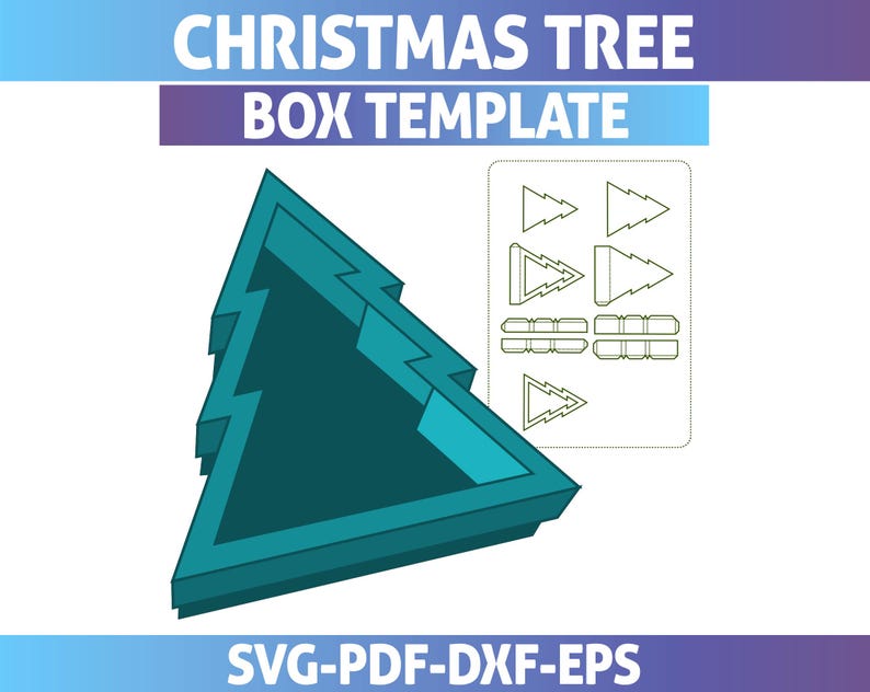 Christmas Tree Gift Box SVG Template: DIY Treat Box (digital Download ...