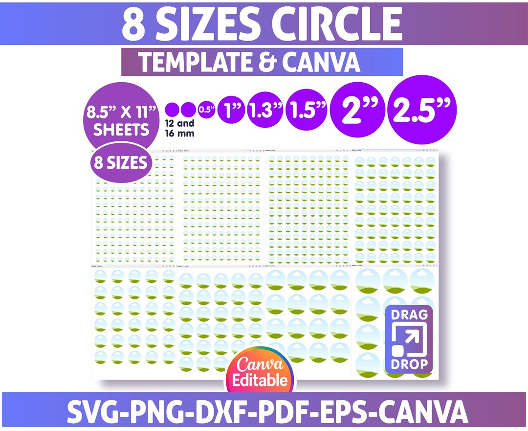 Circle Template Bundle, Circle Template Svg, Circle Sticker, Round ...