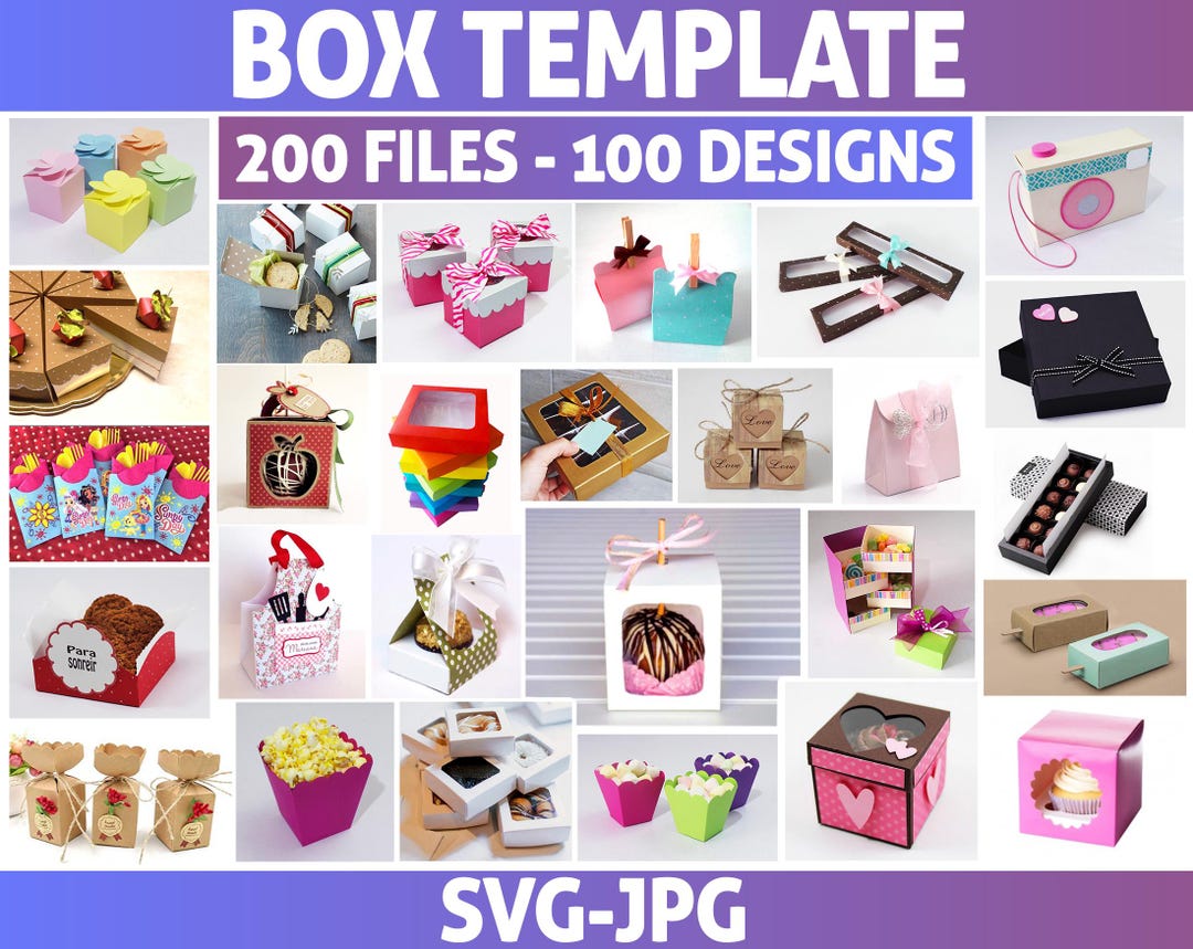 Box Template SVG Bundle: 100 Gift Box Designs (digital Download) - Etsy UK