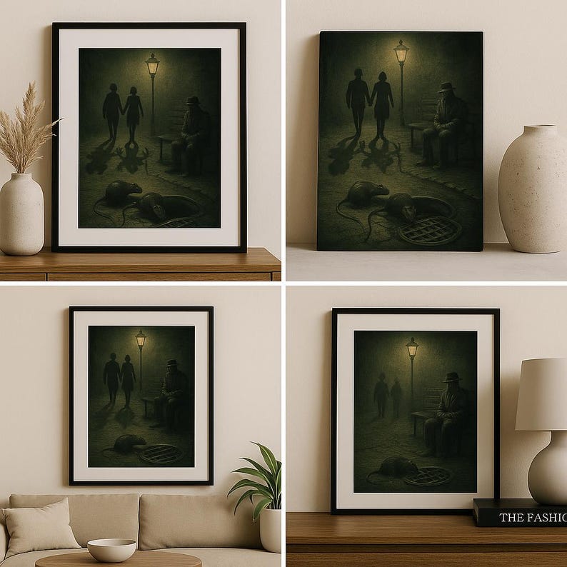 Residual Rats – Dark Urban Decay Poster | Monstrous Shadow Noir Art ...