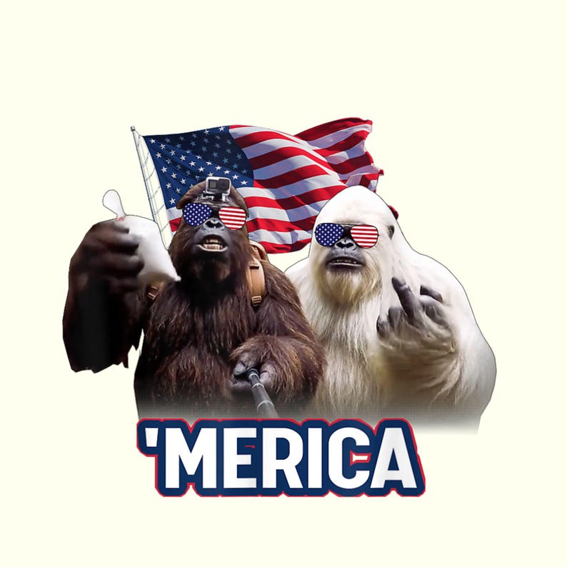 Funny Bigfoot Yeti ‘merica PNG – 4th of July Patriotic Sublimation ...