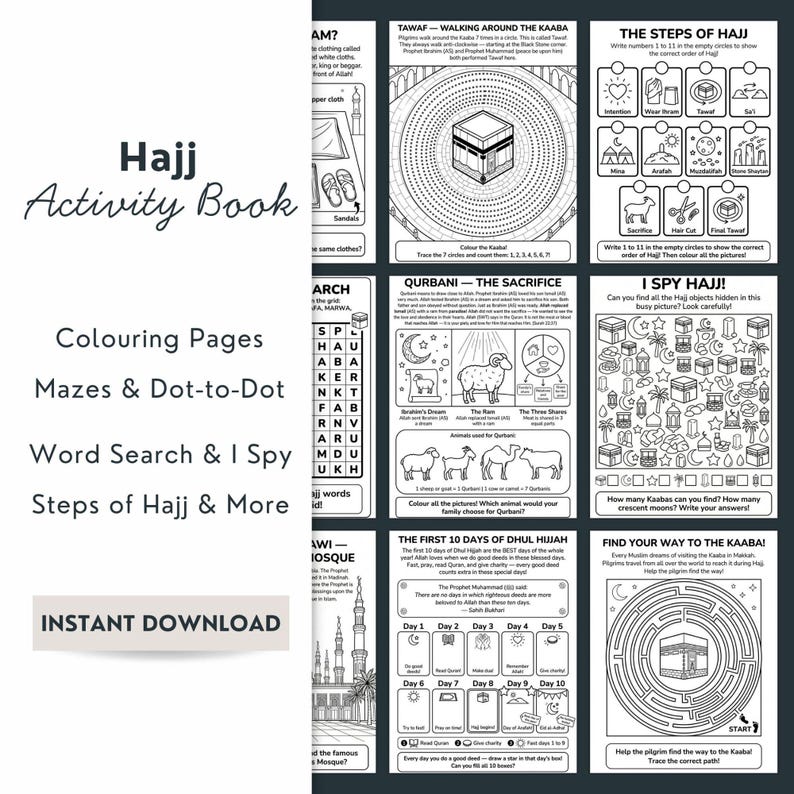 Hajj Activity Book PDF for Kids - Etsy
