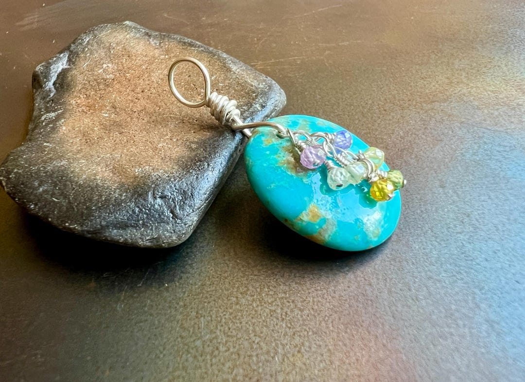 STONE WATERFALL. Kingman Arizona Turquoise Pendant. Natural Stone ...