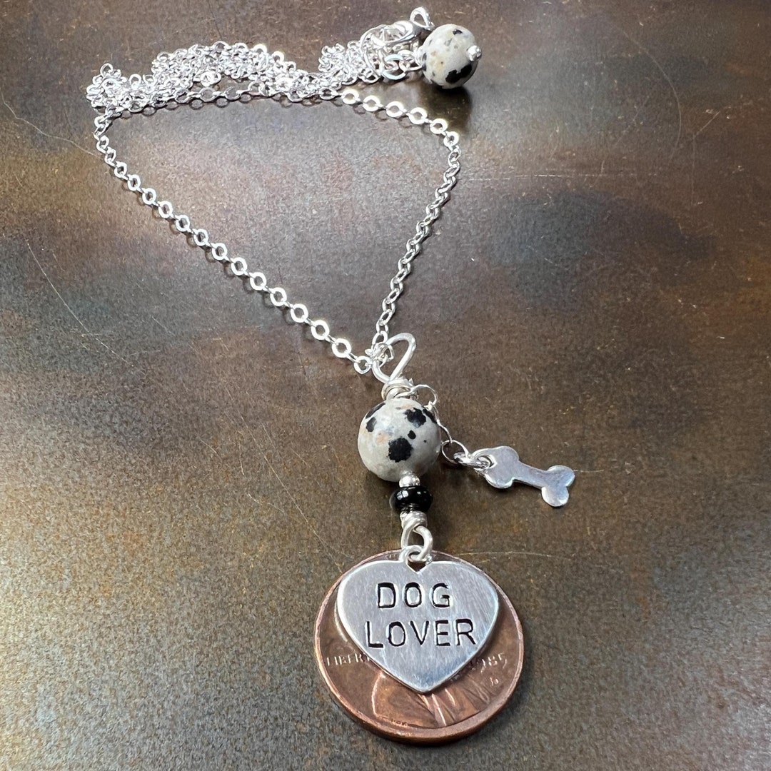 BONDING. 925 Sterling Silver Dog Lover Heart Pendant. Chain Necklace ...