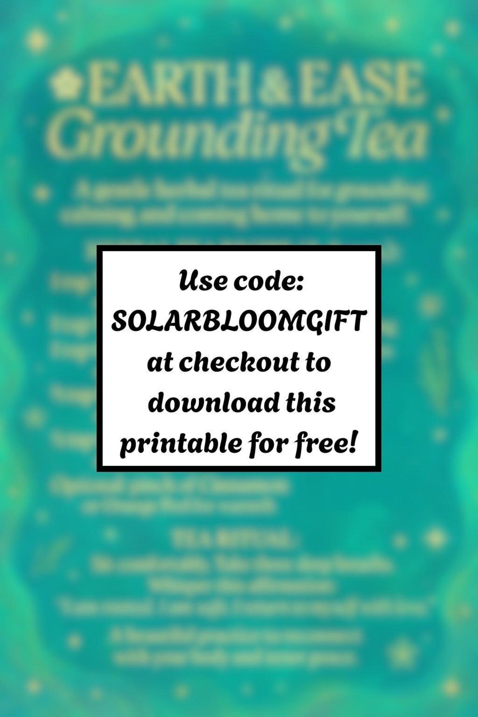 FREE ** Grounding Tea Ritual Printable | Herbal Self-care Guide | Earth ...