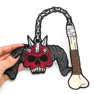 Demon Flail Embroidered Large Patch - Iron on Adhesive Included - Etsy