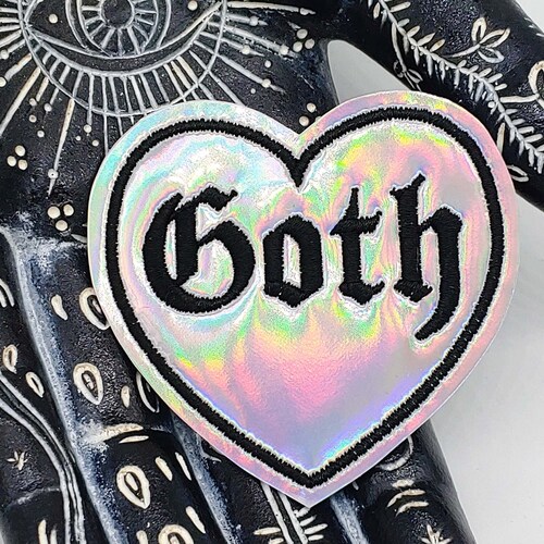 Goth Holographic Vinyl Iron on Embroidered Patch | Etsy