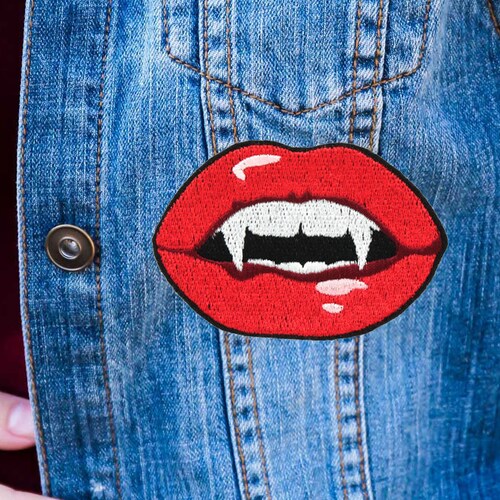 Small Gothic 13 Heart Embroidered Iron on Patch Black and - Etsy