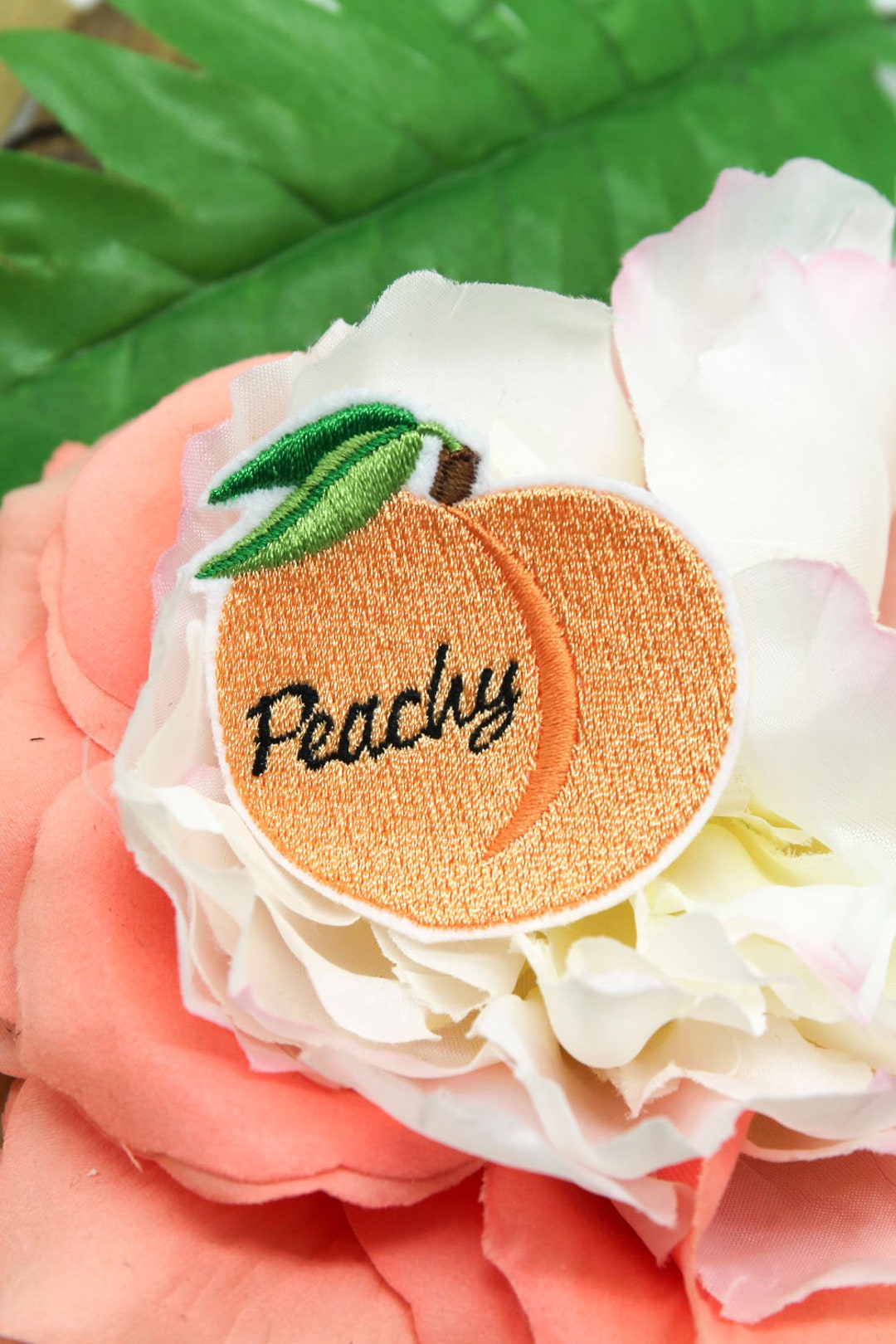 Peachy Peach Fruit Embroidered Patch With Iron on Adhesive - Etsy