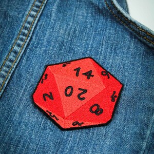 D20 Dice 20 Sided Die Embroidered Patch With Iron on Adhesive - Etsy