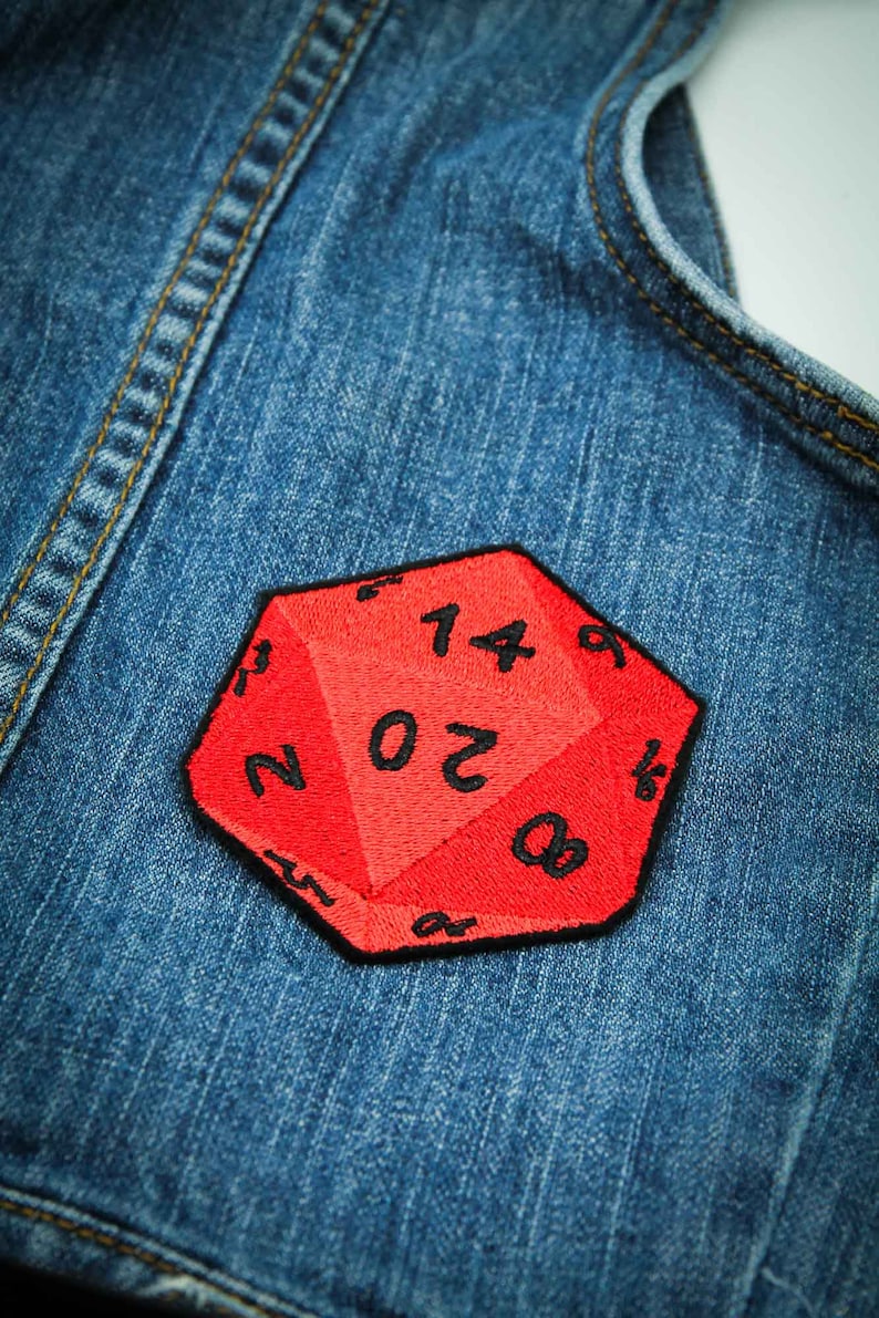 D20 Dice 20 Sided Die Embroidered Patch With Iron on Adhesive | Etsy
