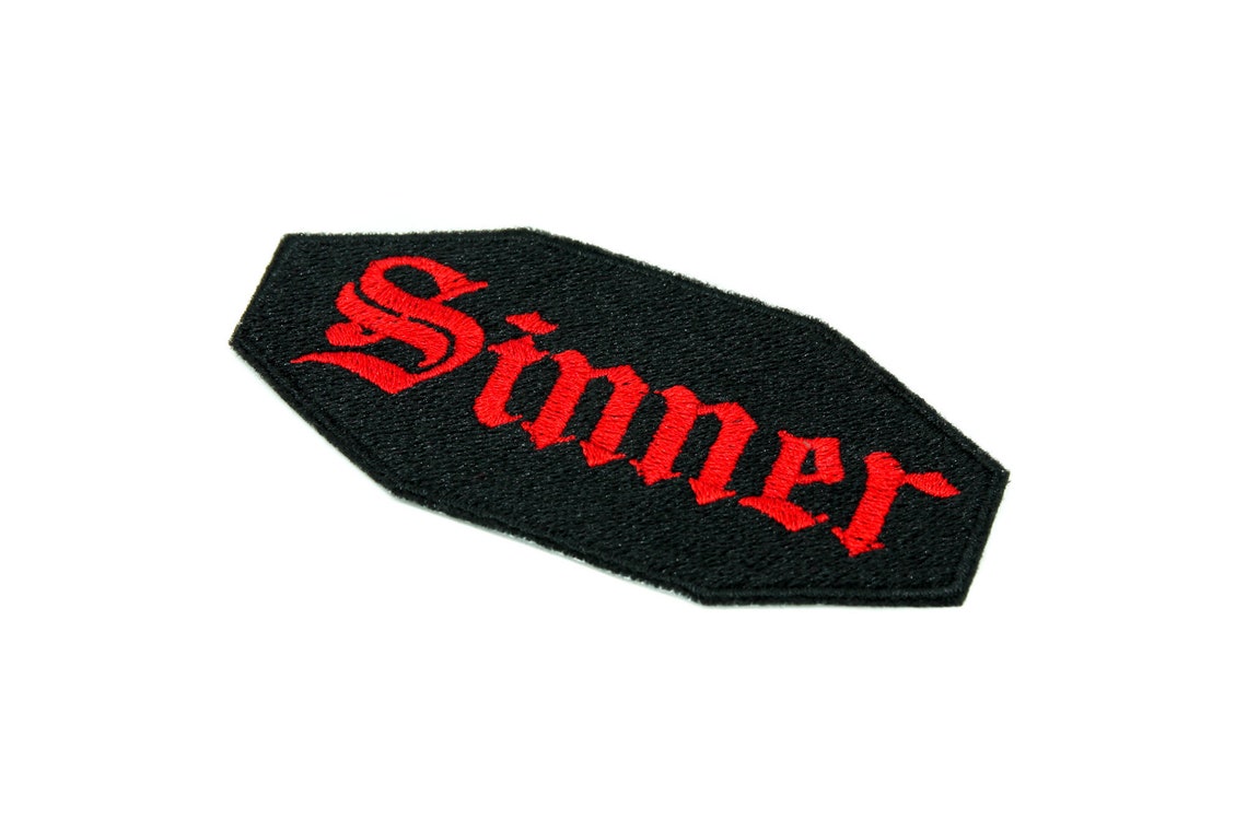 Sinner Embroidered Patch With Iron on Adhesive | Etsy