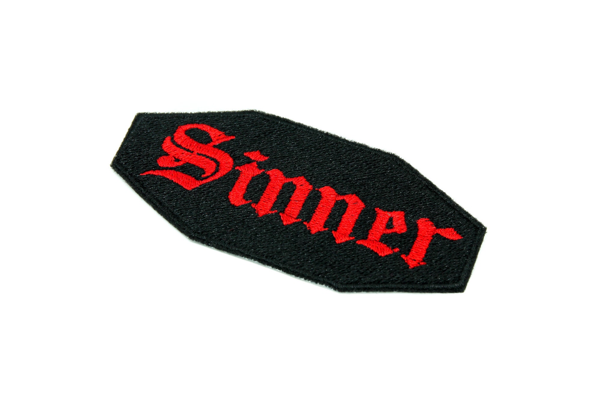 Sinner Embroidered Patch With Iron on Adhesive - Etsy