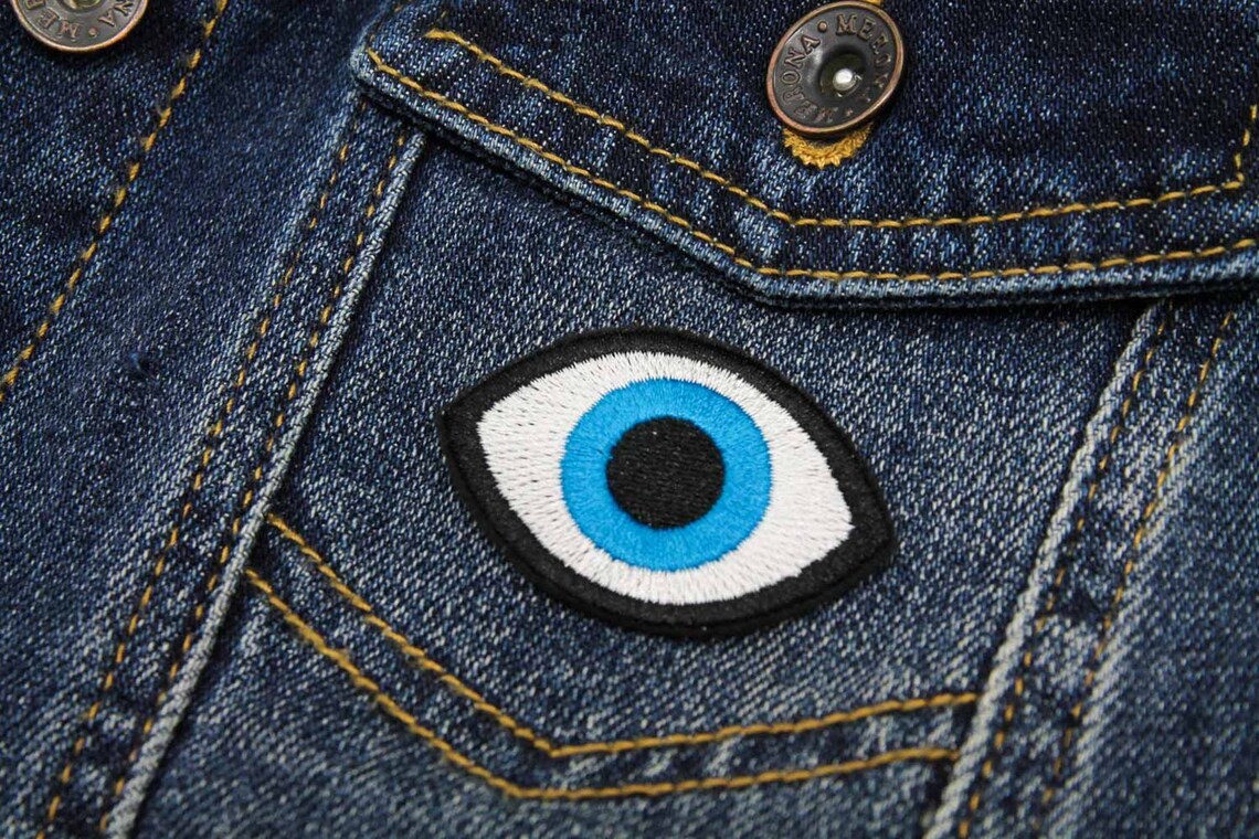 Blue Eye Embroidered Patch With Iron on Adhesive | Etsy